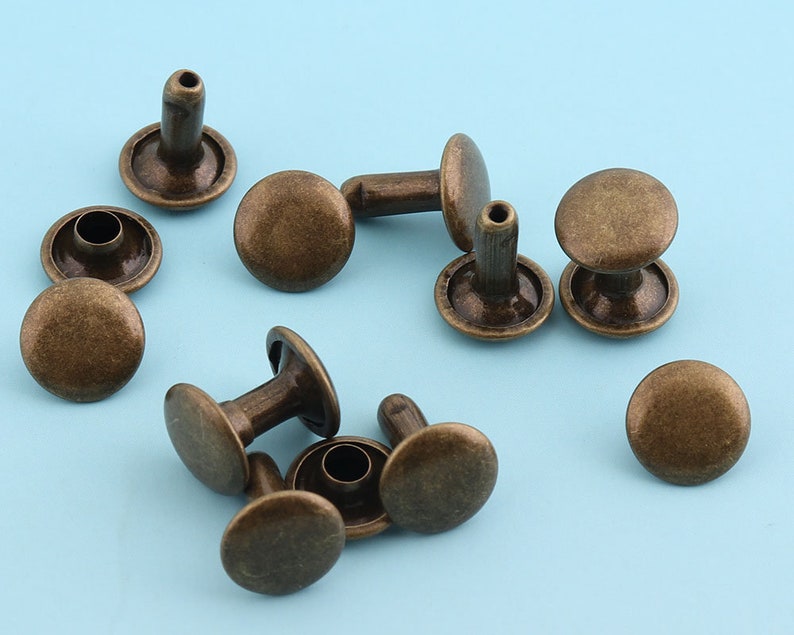 Antique Bronze Rivets 100sets 119mm Metal Button Double | Etsy