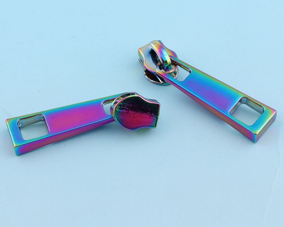 Size #3 Rainbow Zipper Puller or Pendant 15pcs 32mm Leather Zip Puller ...