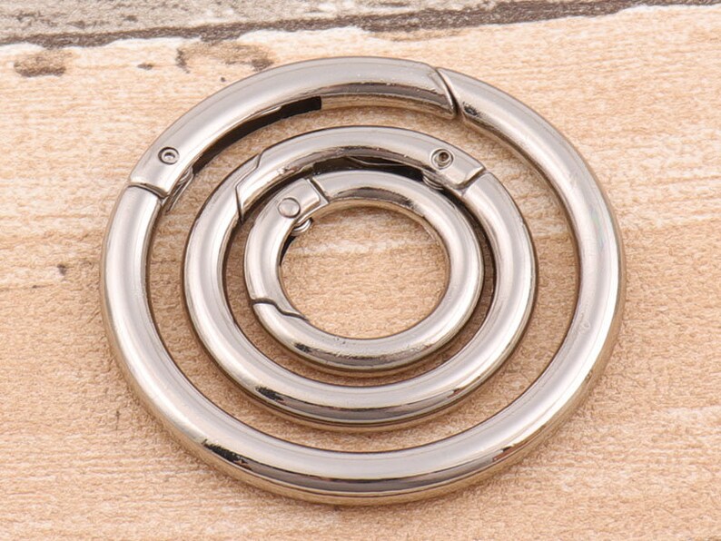 Silver O Ring Spring Hook Push Gate Snap Hook 6pcs Key Chain | Etsy