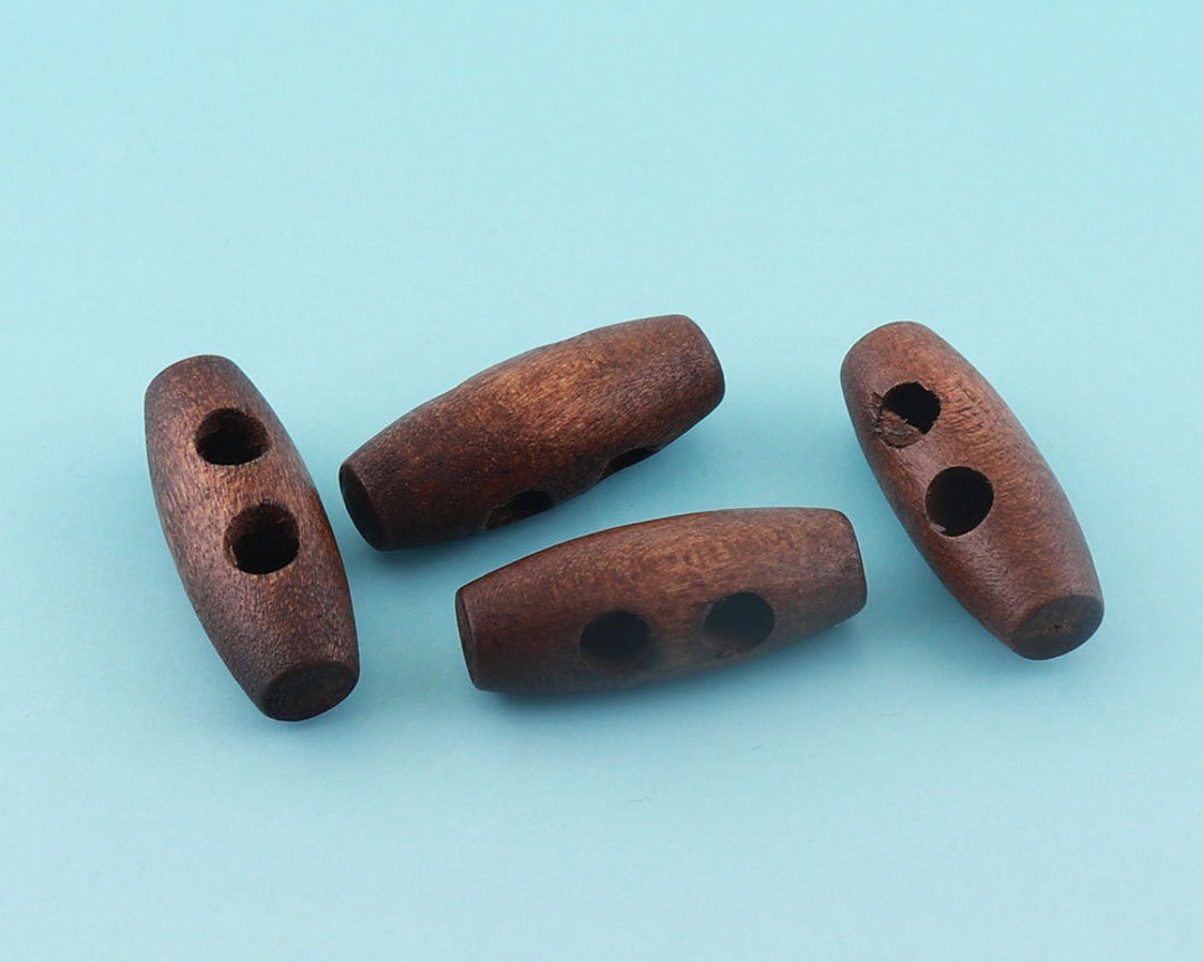 Wooden Buttons 10pcs 25mm Toggle Buttons With 2 Holes Coat Buttons ...