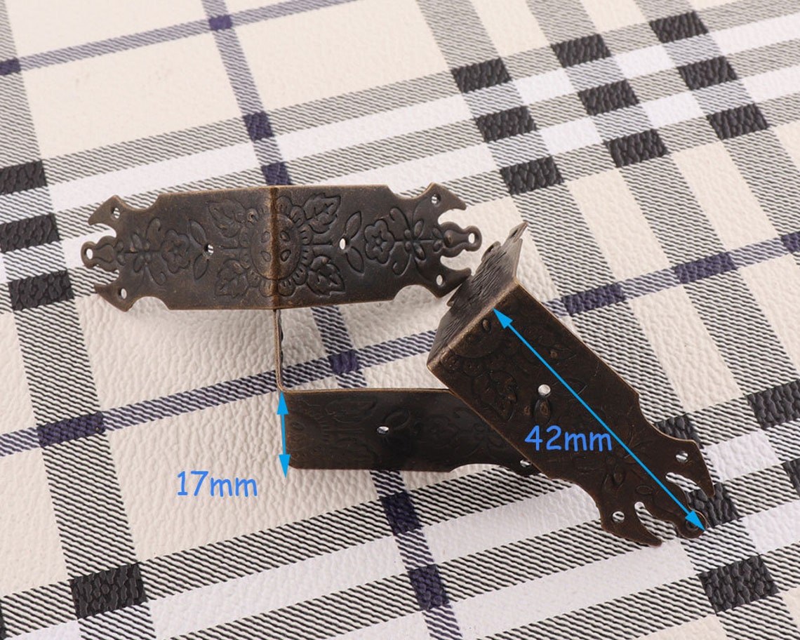 Vintage Bronze Corners 4pcs*42mm Embossed Corner Decorative Table ...