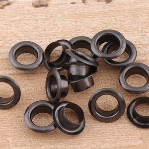 Black Eyelets 100pcs 1/2" Round Grommet Eyelets Metal Eyelet With ...