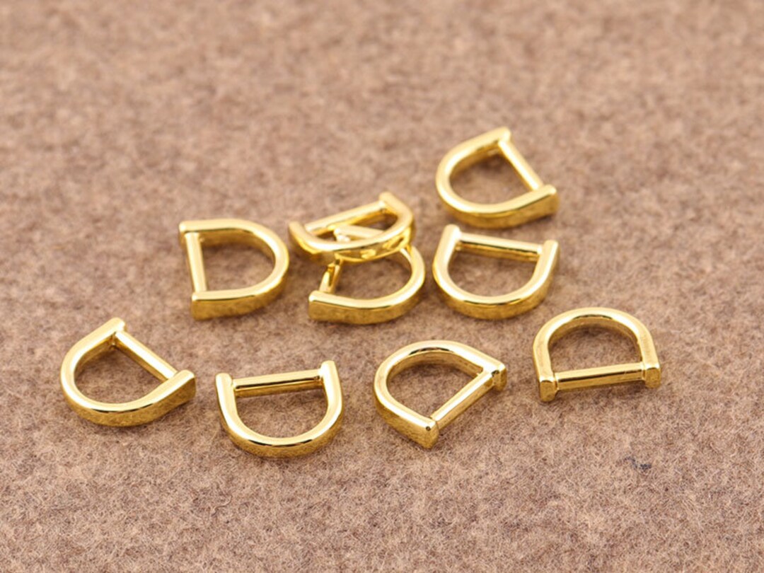 10 Pcs Mini Gold D Ring Metal D Buckle 1/4" (7mm)belt Strap Buckle ...