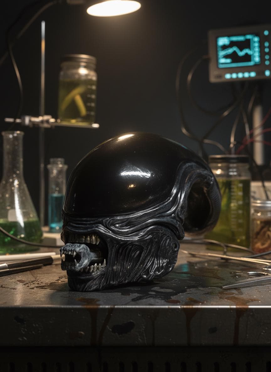 Alien Xenomorph Head Mask , Monster Mask, Original Design & Handpaint ...