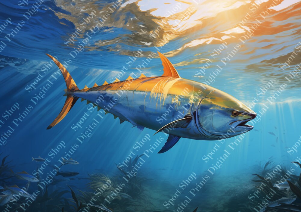 Bluefin Tuna Poster | 4 High Quality PNG| Sublimation | Digital ...
