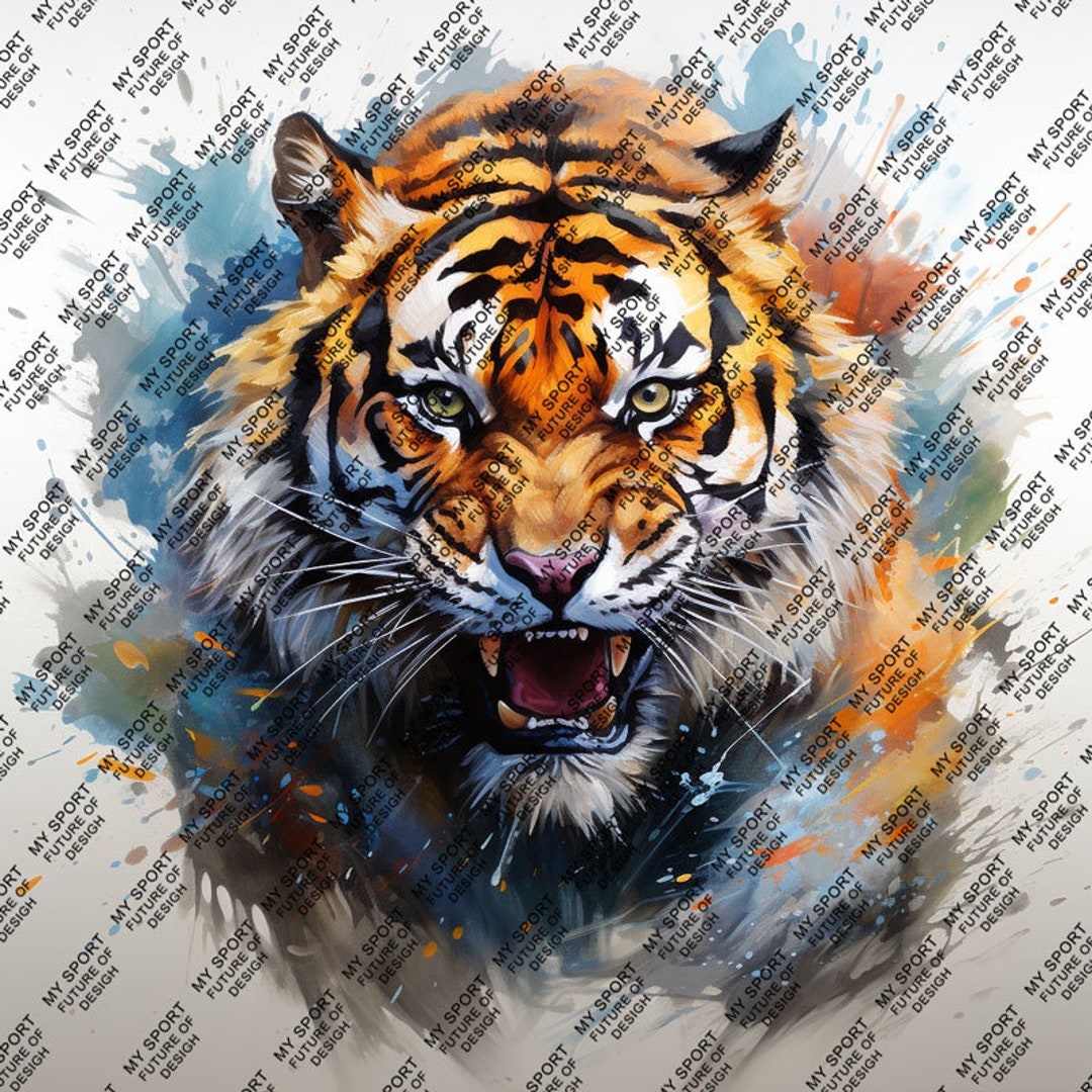 4 Running Tiger Vector Collection | Posters | Sublimation | T-shirts ...