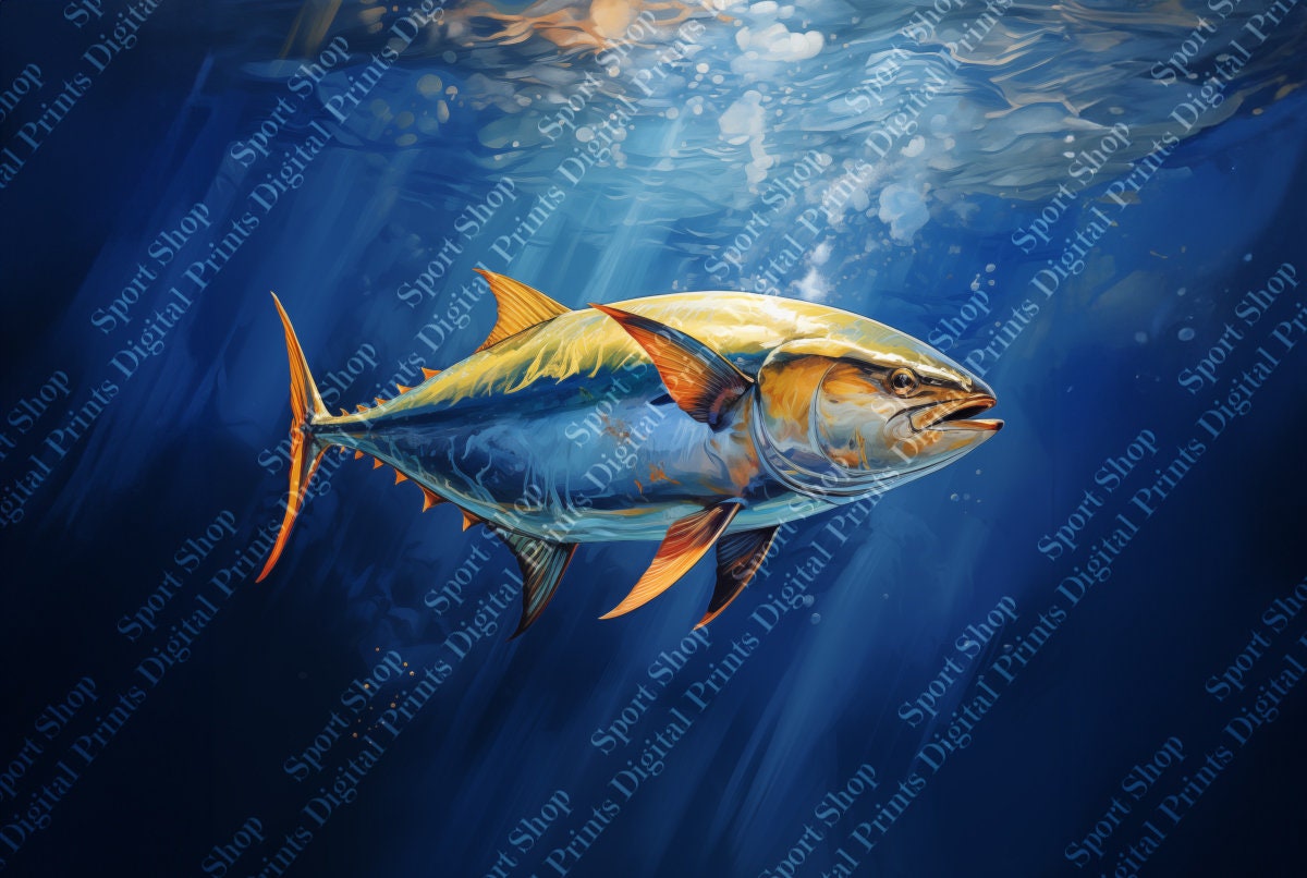 Bluefin Tuna in Gold | 4 High Quality PNG| Sublimation | Digital ...