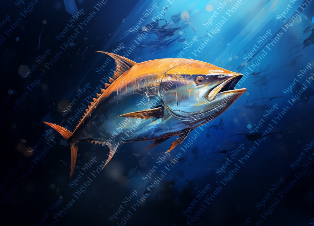 Bluefin Tuna in Gold | 4 High Quality PNG| Sublimation | Digital ...