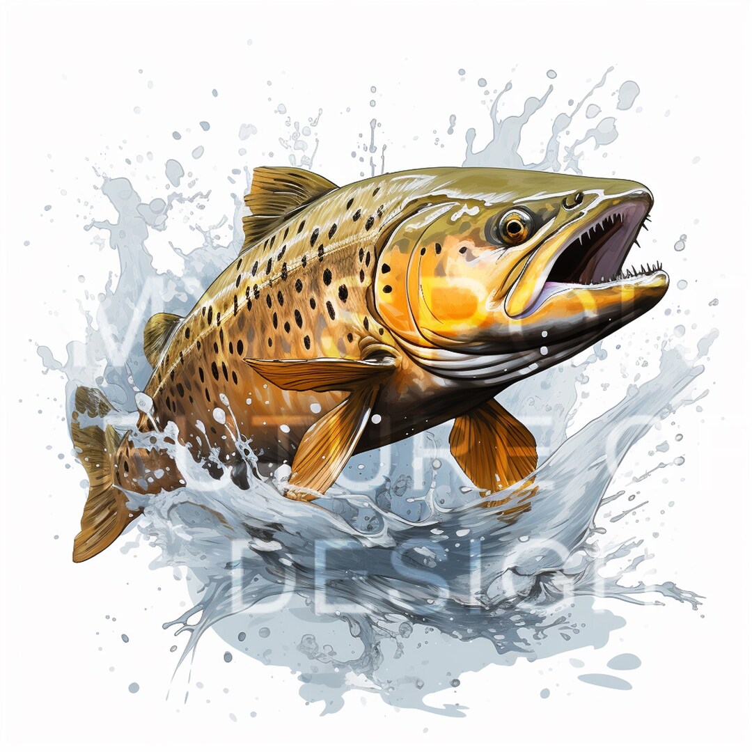 Brown Trout Water Splashes 4 High Quality PNG Sublimation Digital ...