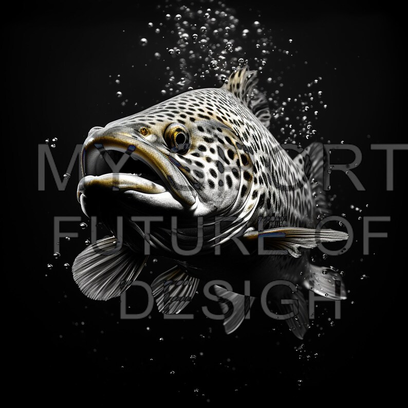 4 Angry Brown Trout High Quality PNG| Sublimation | Digital Download ...