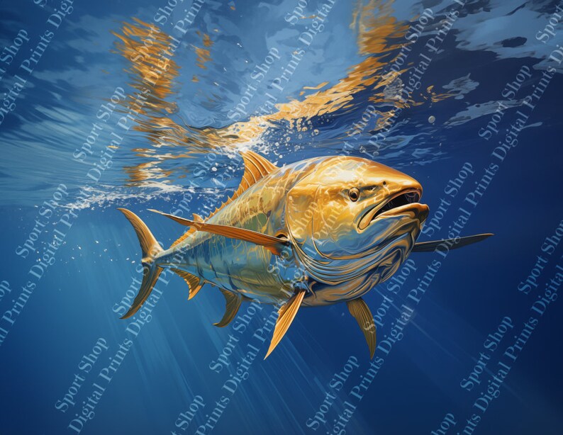 Bluefin Tuna in Gold | 4 High Quality PNG| Sublimation | Digital ...