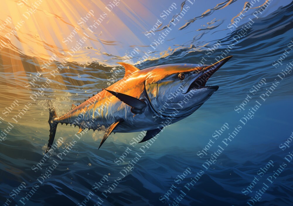 Bluefin Tuna Poster | 4 High Quality PNG| Sublimation | Digital ...
