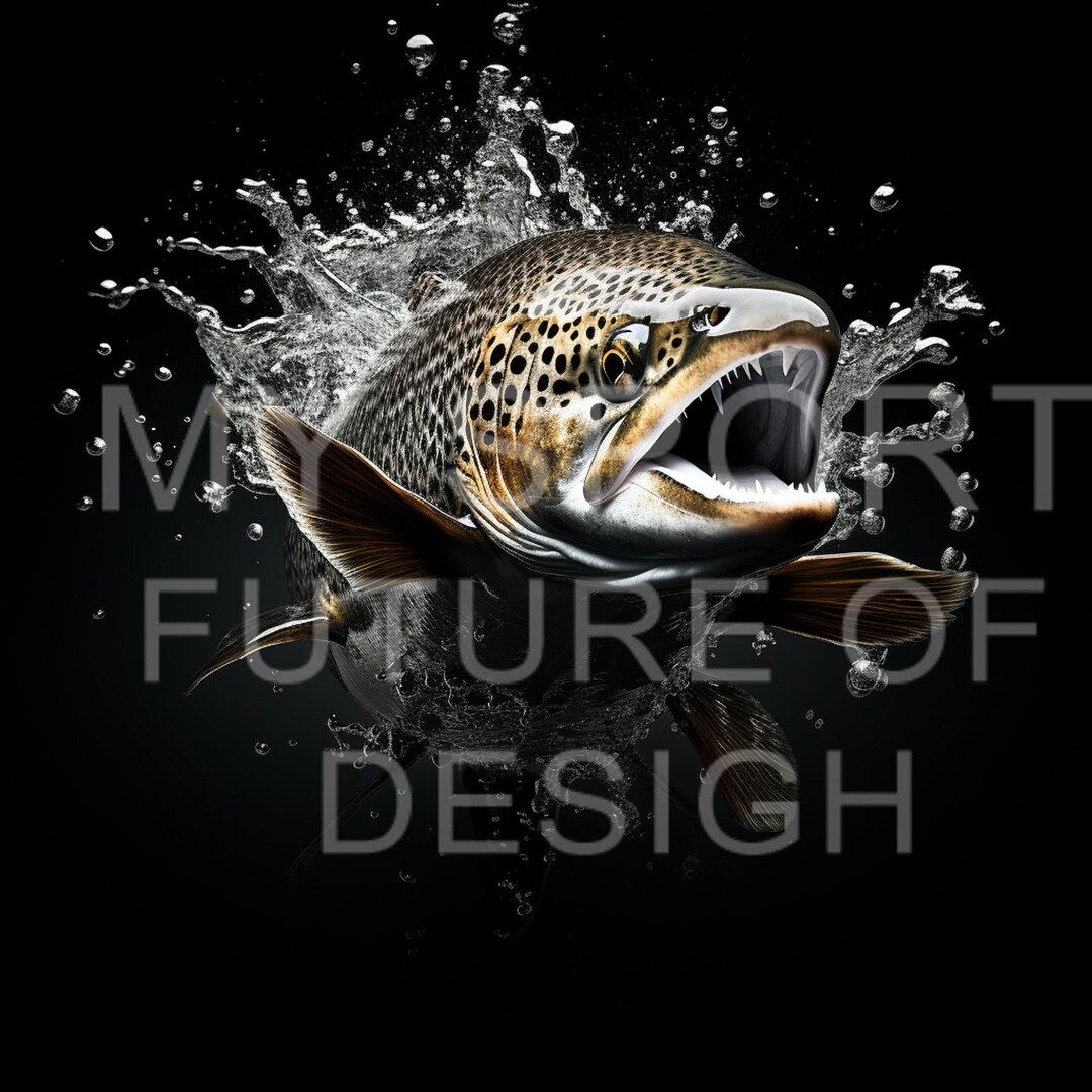 4 Angry Brown Trout High Quality PNG| Sublimation | Digital Download ...