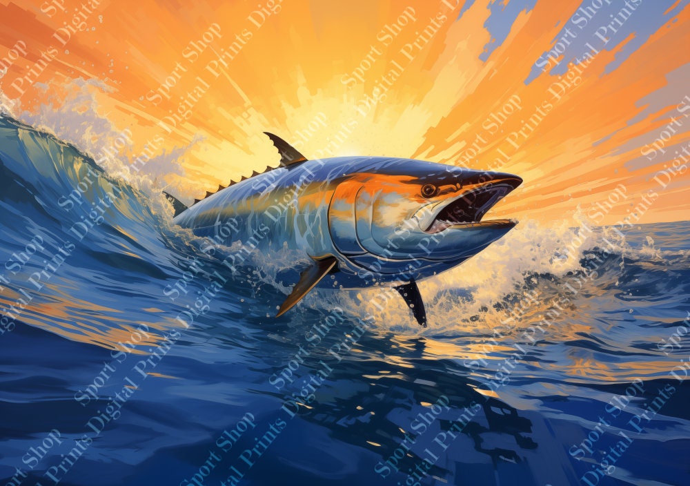 Bluefin Tuna Poster | 4 High Quality PNG| Sublimation | Digital ...