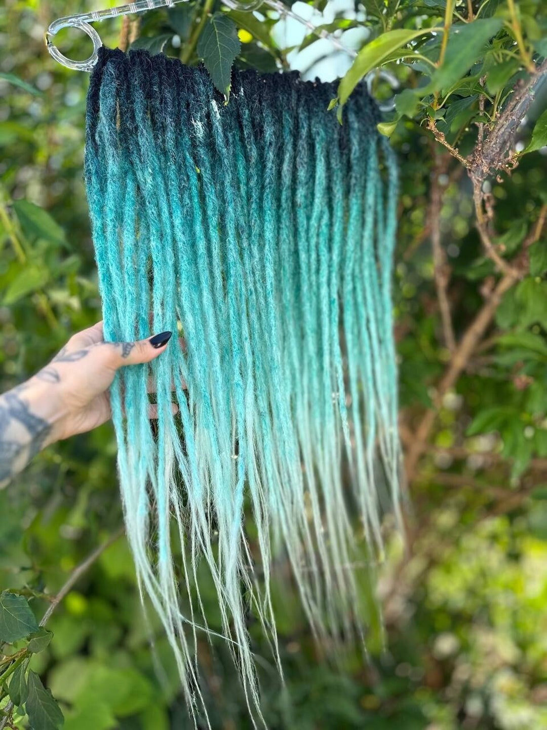 Natural Green Crochet Dreads Full Set Festival Style Hair Extensions - Etsy