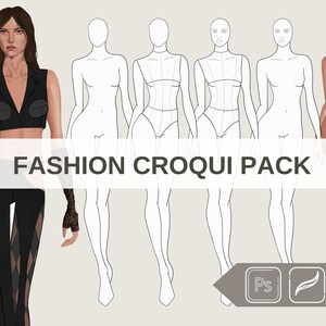 FASHION CROQUIS Figure/template - 6 Pdfs/template and Skin Color ...