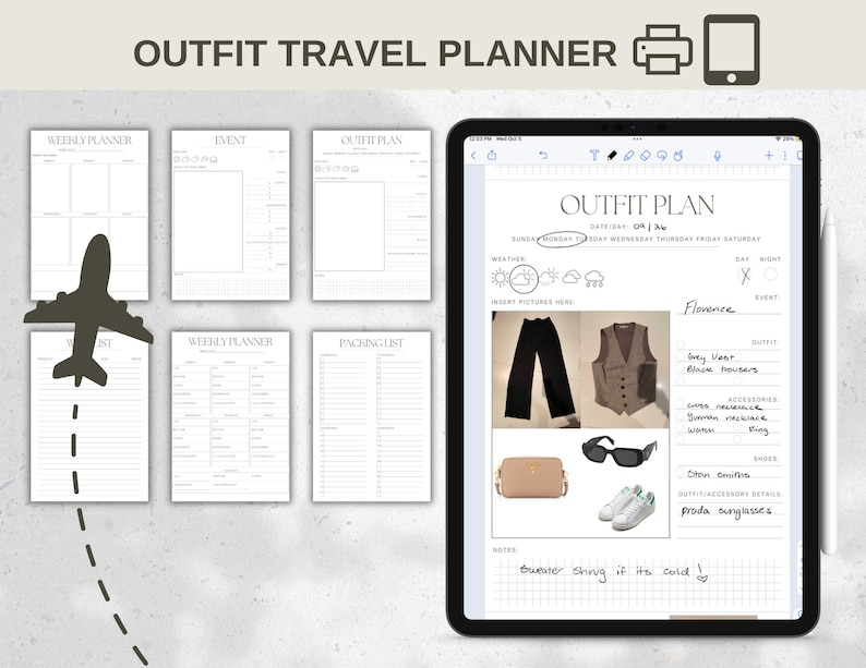 OUTFIT TRAVEL PLANNER/8 Pages/printable - Etsy