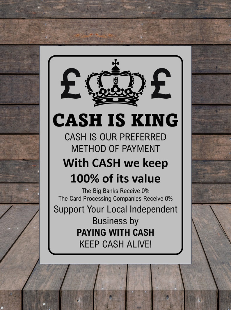 Cash is King - Small Business Metal Sign - Etsy UK