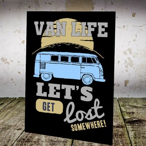 Vanlife 'let's Get Lost' Metal Camper Sign - Custom Colors - Etsy UK