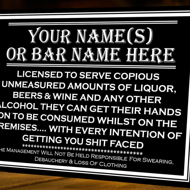 Bar Sign - Etsy UK