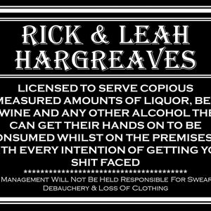 Personalised Licensee Aluminium Metal Sign Customised With Your Words ...