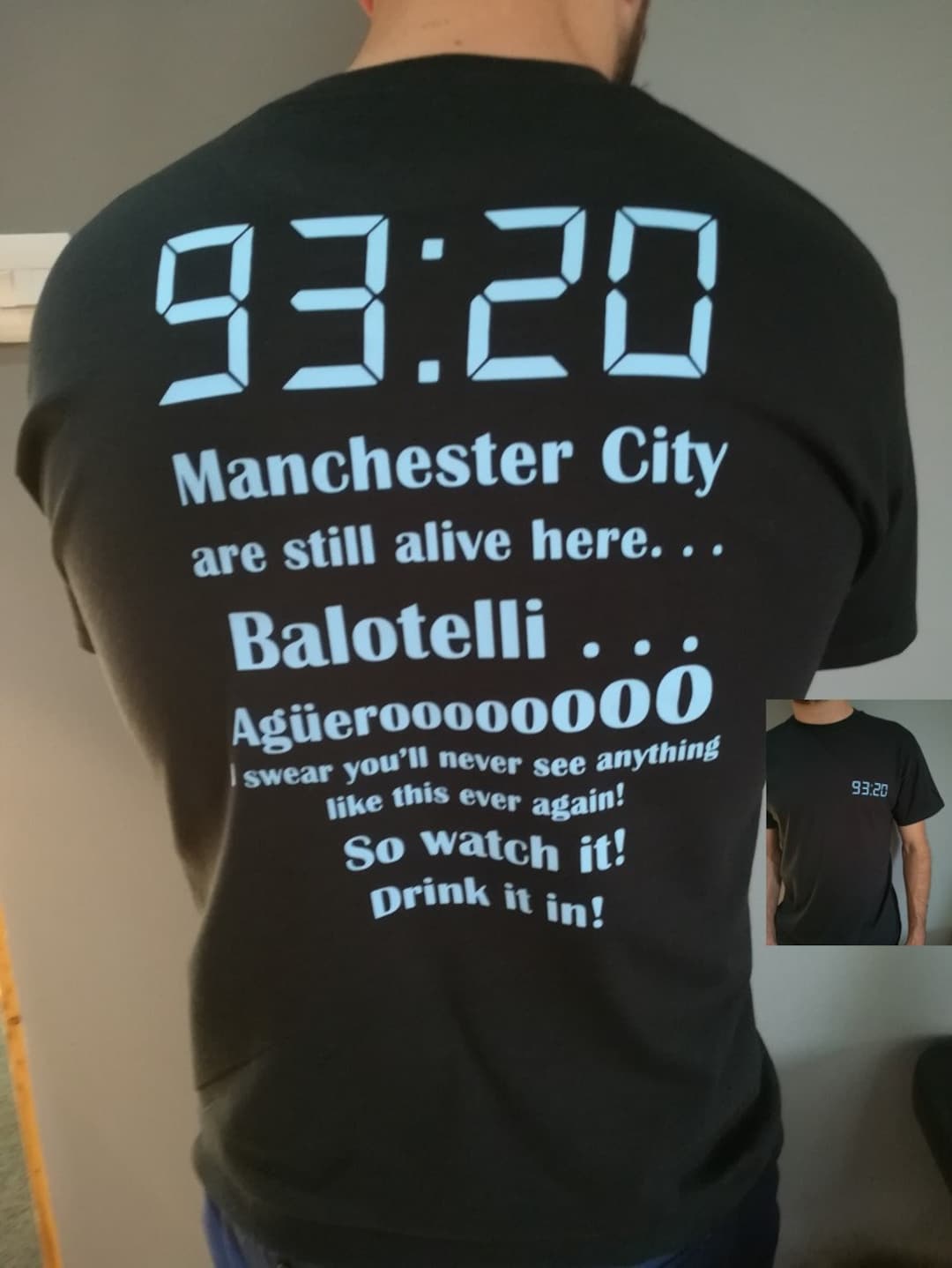 Manchester City 93:20 Tshirt That Moment Immortalised by That Iconic ...