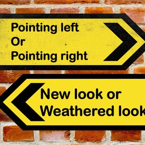 Metal Personalised UK Road Arrow Sign Left or Right Direction Size 283 ...