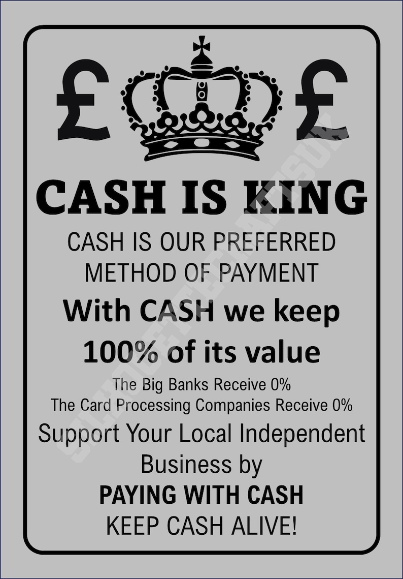 Cash is King - Small Business Metal Sign - Etsy UK