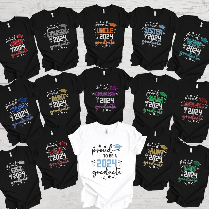 Custom Family Graduation Shirts, Senior 2024 Family Matching T Shirt, Class of 2024 Family ...