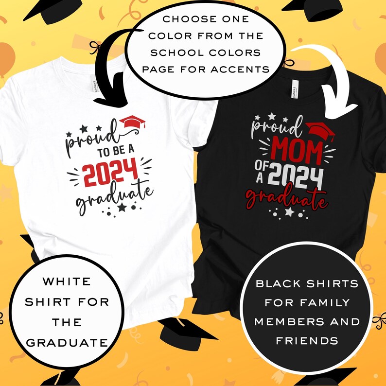 Custom Family Graduation Shirts, Senior 2024 Family Matching T Shirt, Class of 2024 Family ...