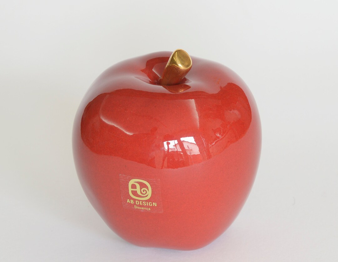 Red Ceramic Apple Gold Ceramics Boho Centerpiece Decor Housewarming ...