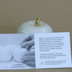 Ceramic Apple Sculpture - Gold Fruit Statue - Wedding Gift With a Gift ...