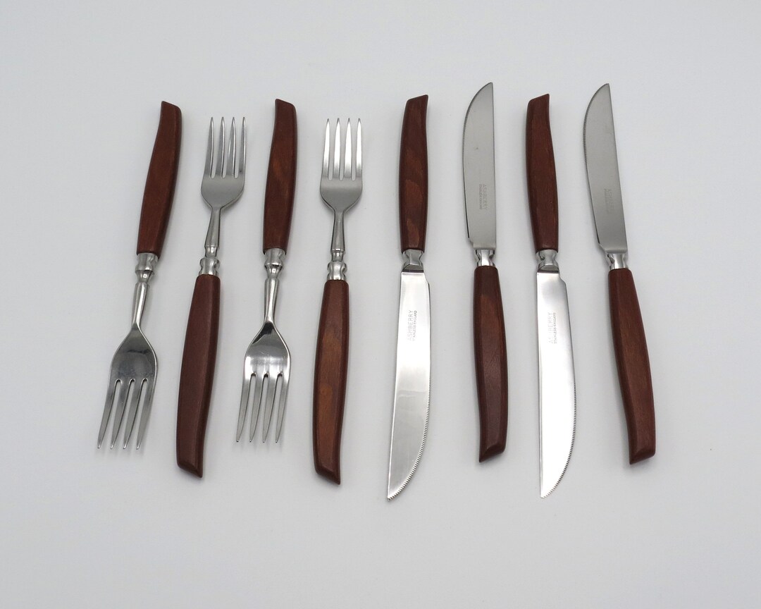 Quality 1970s Vintage 8 Piece Mid-century Ashberry Stainless Steel ...