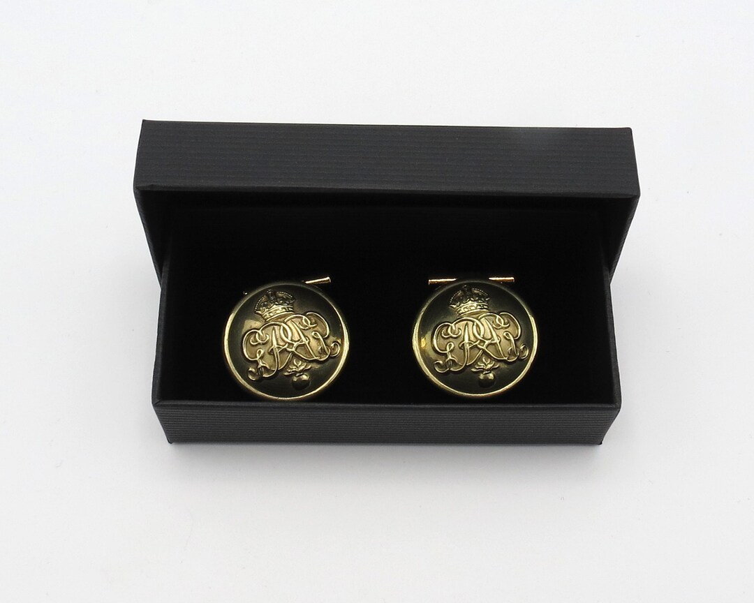 Vintage WW1/WW2 Period Grenadier Guards British Army Button Chain Link Cufflinks – 25.5mm – FREE ...
