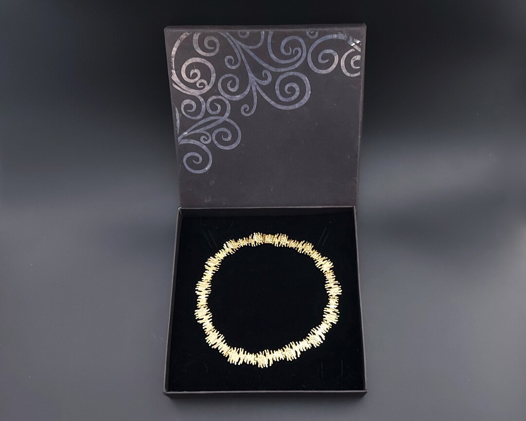 Stylish 1966 Vintage Brutalist Gold-tone Costume Jewellery Necklace by ...