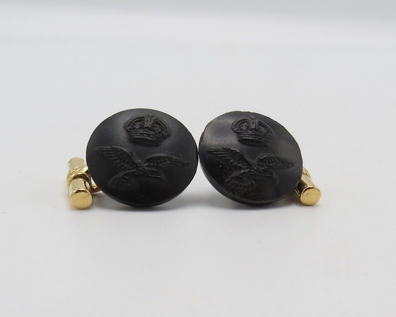 Vintage WW2 Royal Air Force (RAF) Black Bakelite Button Chain Link ...