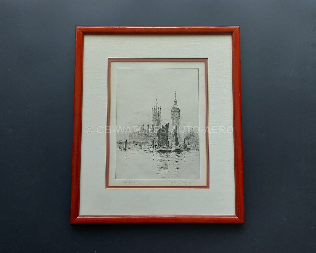 Genuine Vintage Rowland Langmaid ‘westminster’ Framed Etching. Signed ...