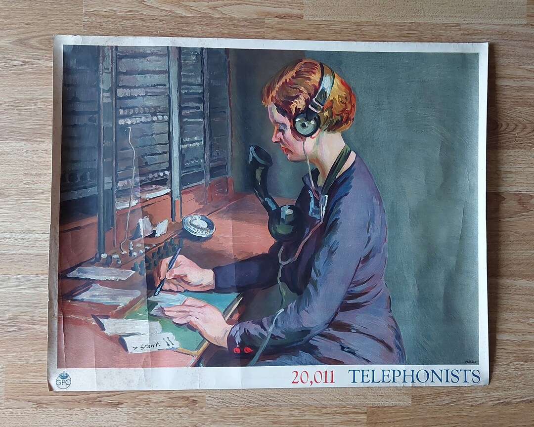 Rare 1939 Vintage GPO General Post Office telephonists Poster by Duncan ...