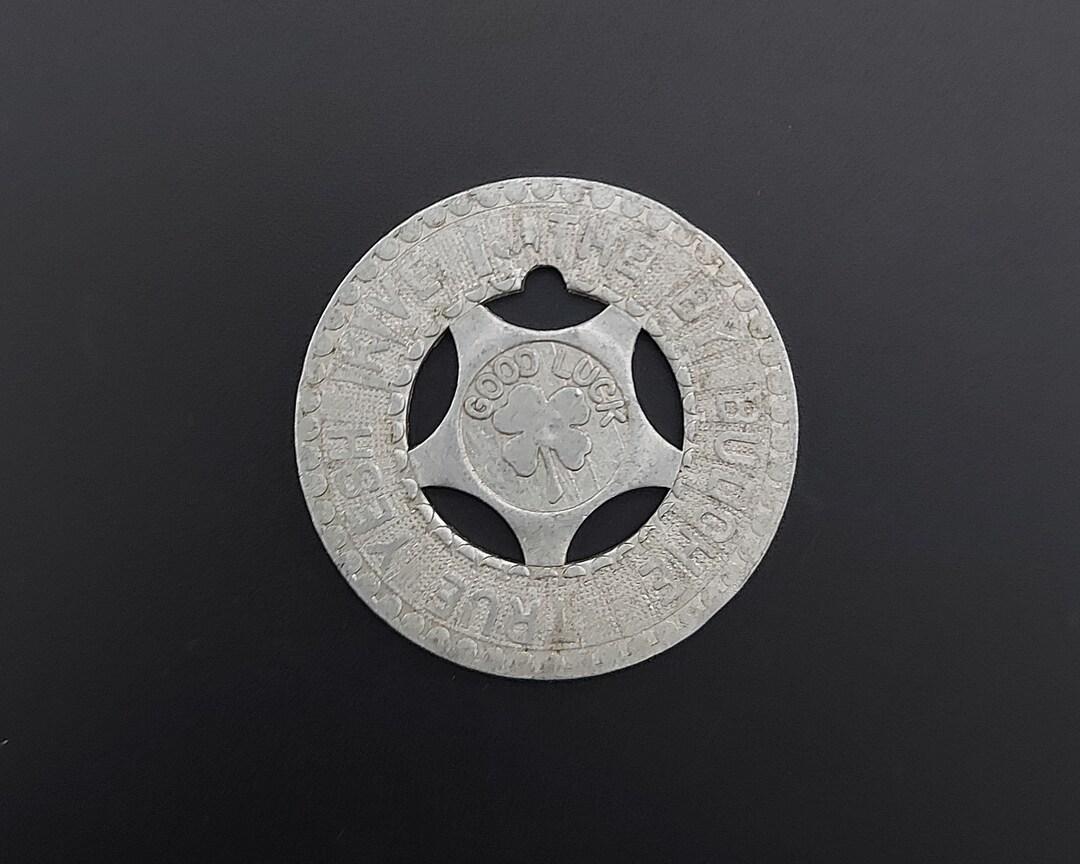 Vintage American Amusement Arcade Stamped Aluminium Good Luck Token. C ...