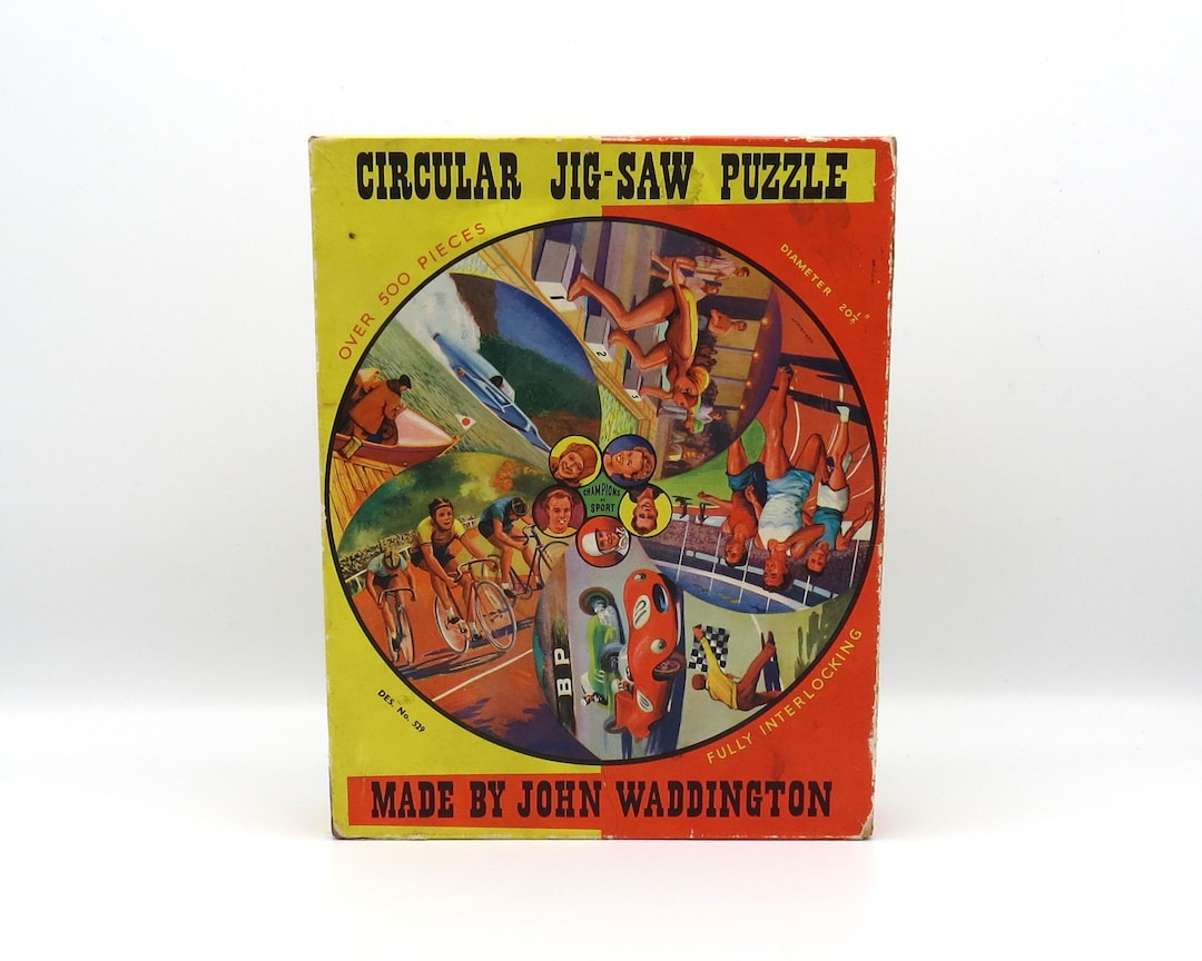 1950s Vintage ‘champions of Sport’ Circular Jig-saw Puzzle by ...