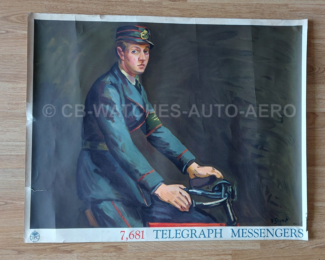 Rare 1939 Vintage GPO General Post Office telegraph Messengers Poster ...