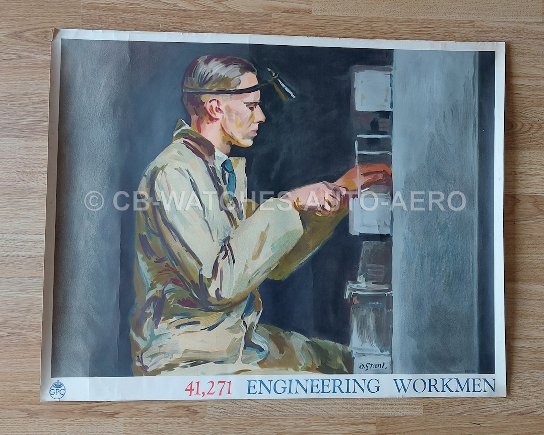 Rare 1939 Vintage GPO General Post Office engineering Workmen Poster by ...