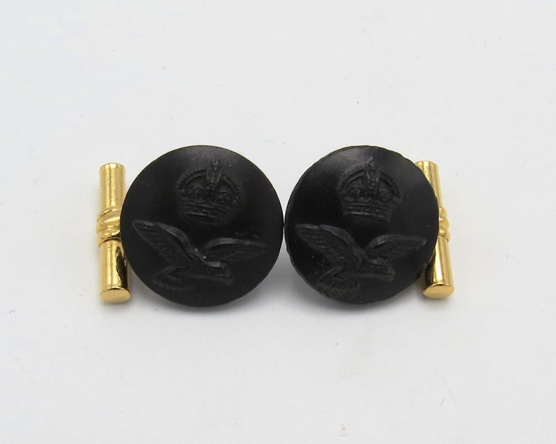 Vintage WW2 Royal Air Force (RAF) Black Bakelite Button Chain Link ...