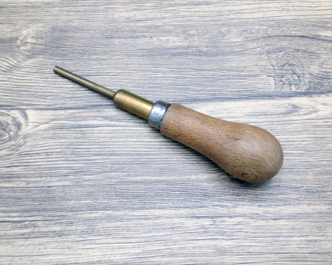 Vintage Patented Brass & Beech Wood Carpenter’s Rampin / Pushpin Tool ...