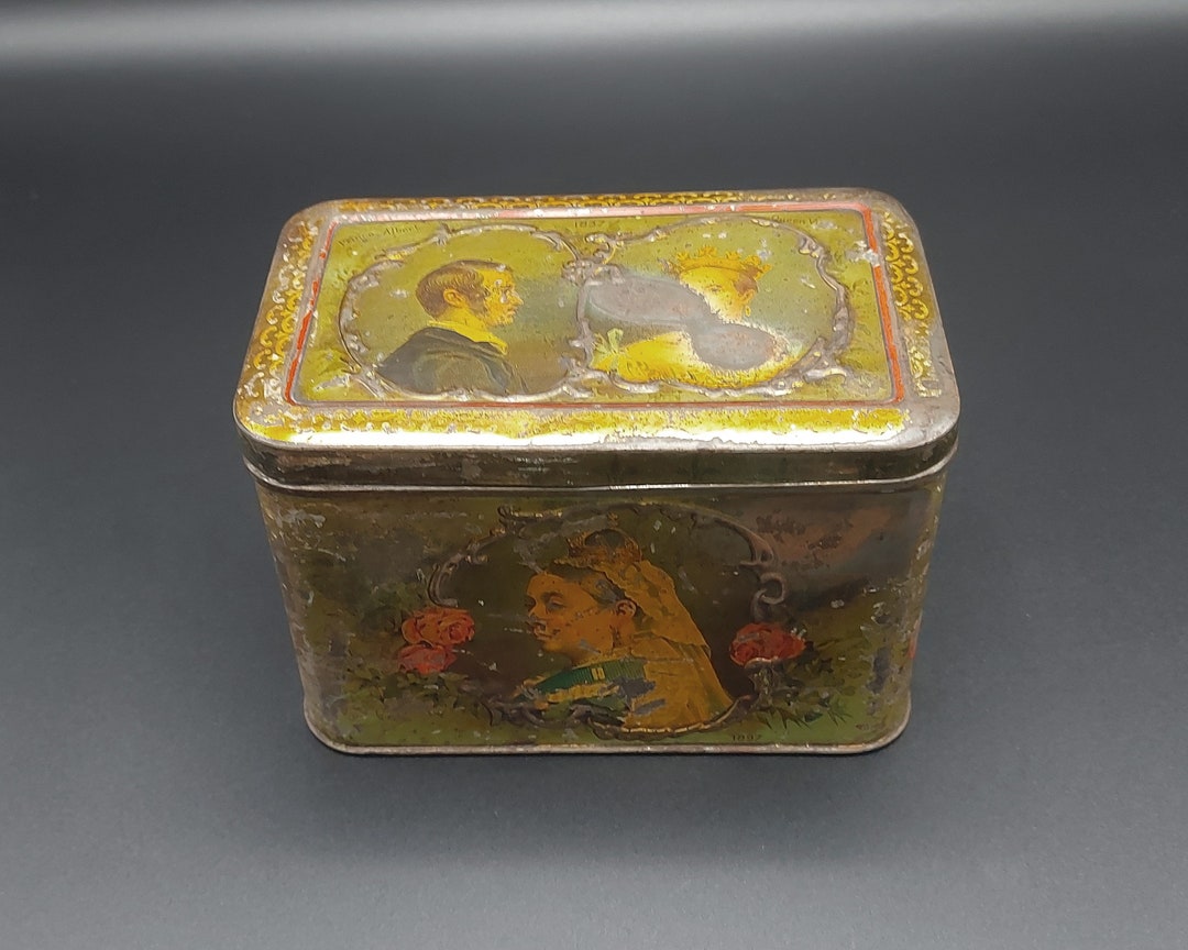 Rare 1897 Antique Queen Victoria Diamond Jubilee Commemorative Tin Box ...