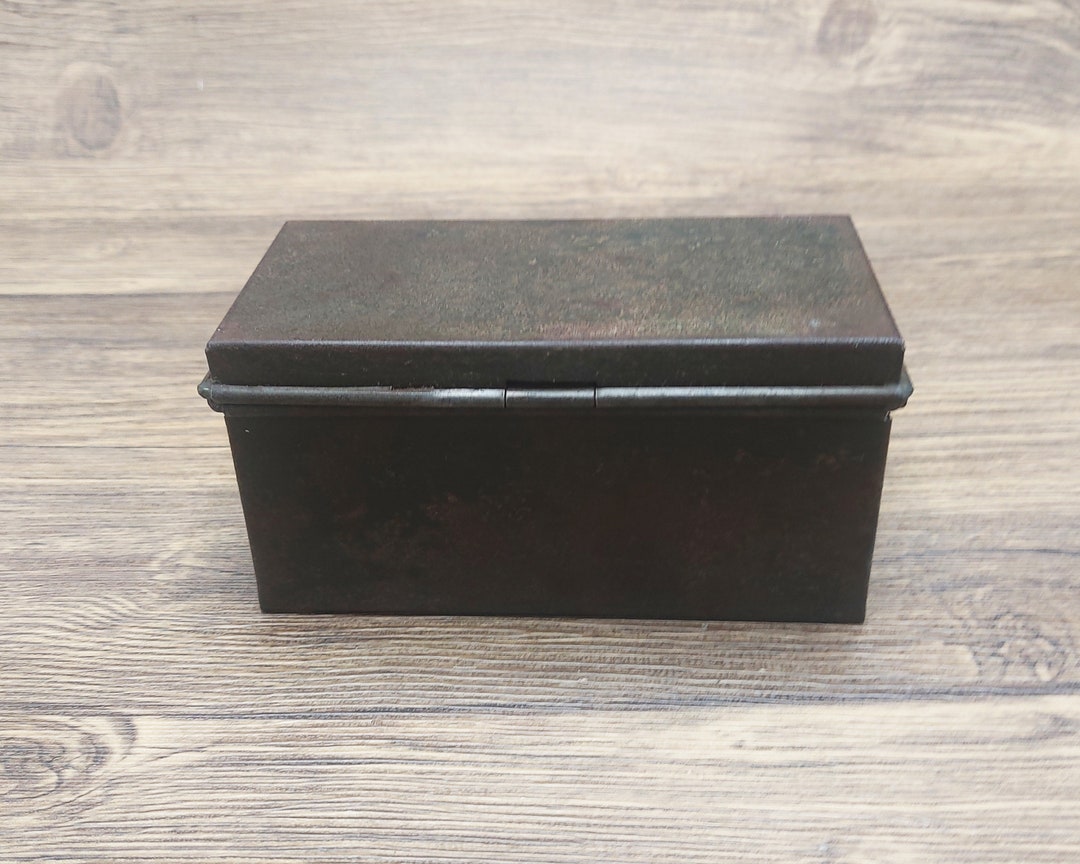 Vintage 6” Military Steel Box With Hinged Lid – Spare Parts – WW2 ...