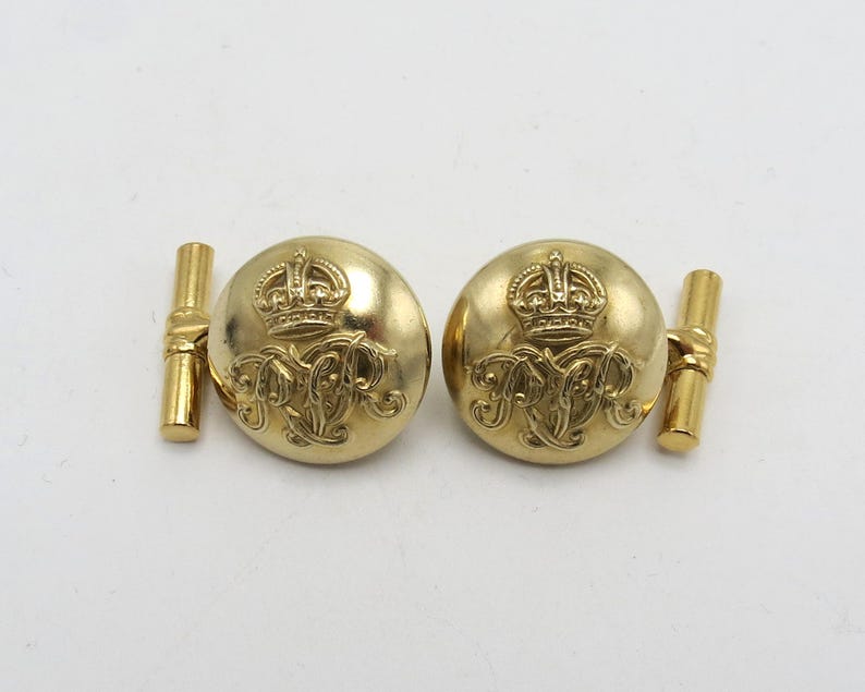 Vintage WW2 Period Royal Tank Regiment British Army Button Chain Link ...