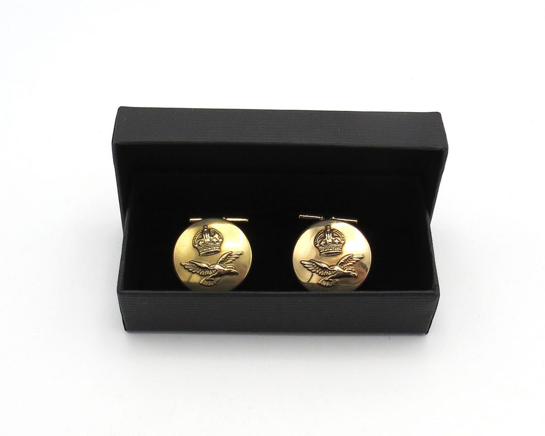 Vintage WW2 Royal Air Force (RAF) Button Chain Link Cufflinks – 23mm ...