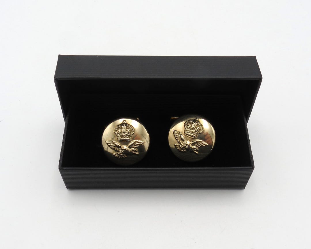 Vintage WW2 Royal Air Force (RAF) Button Chain Link Cufflinks – 23.5mm ...