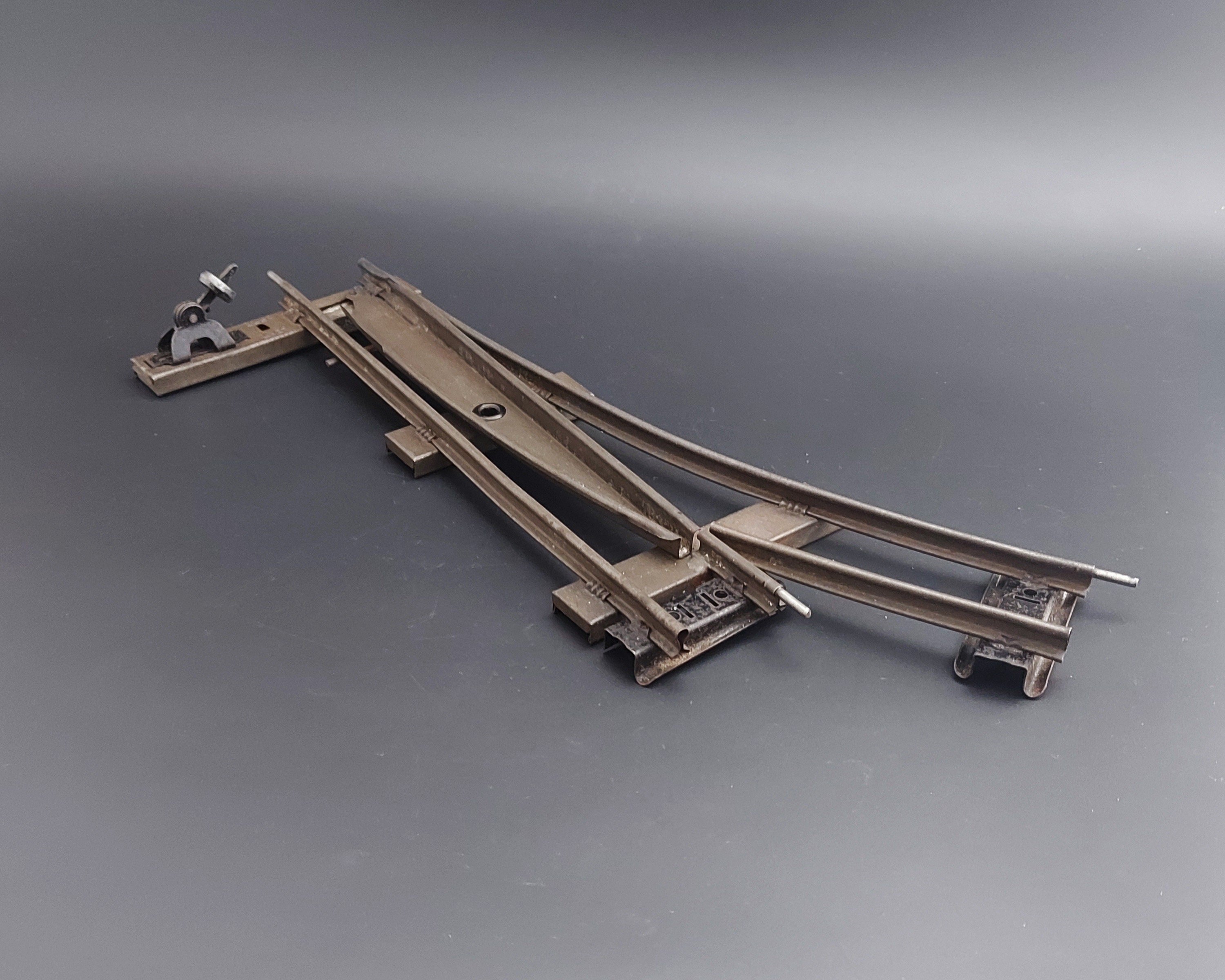 Vintage Hornby ‘O Gauge’ Tinplate Model Railway Banked Rail Left Hand ...